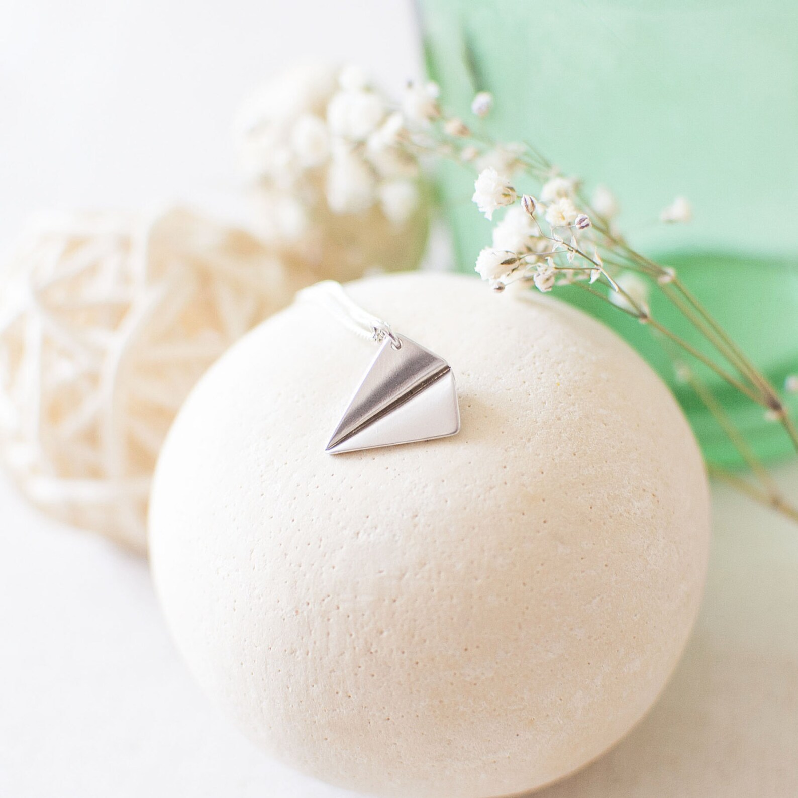 Paper Plane Necklace, Paper Airplane Necklace, Travel Necklace, Silver ...