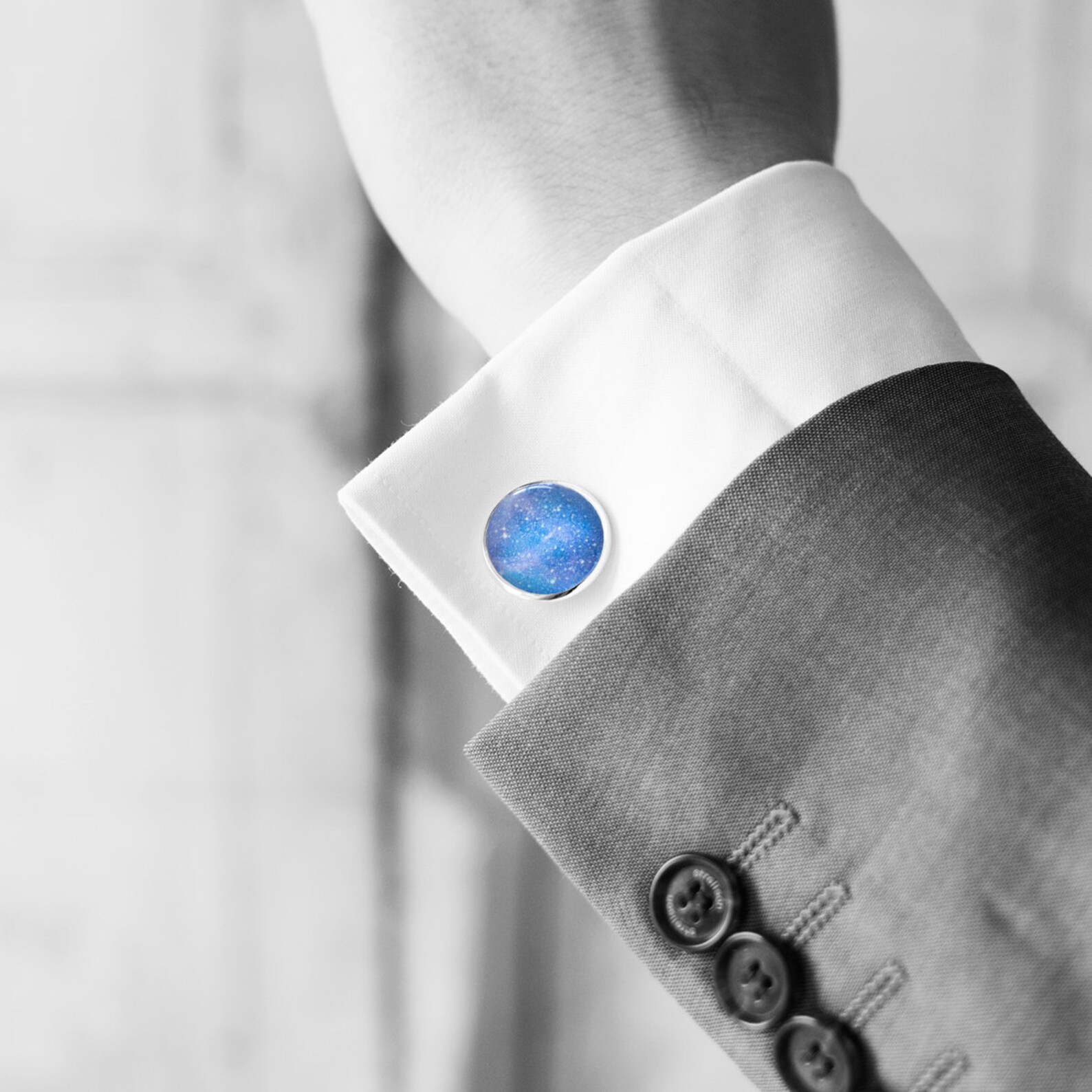 Speckled Blue Galaxy Cufflinks Space Cufflinks for a Galaxy - Etsy