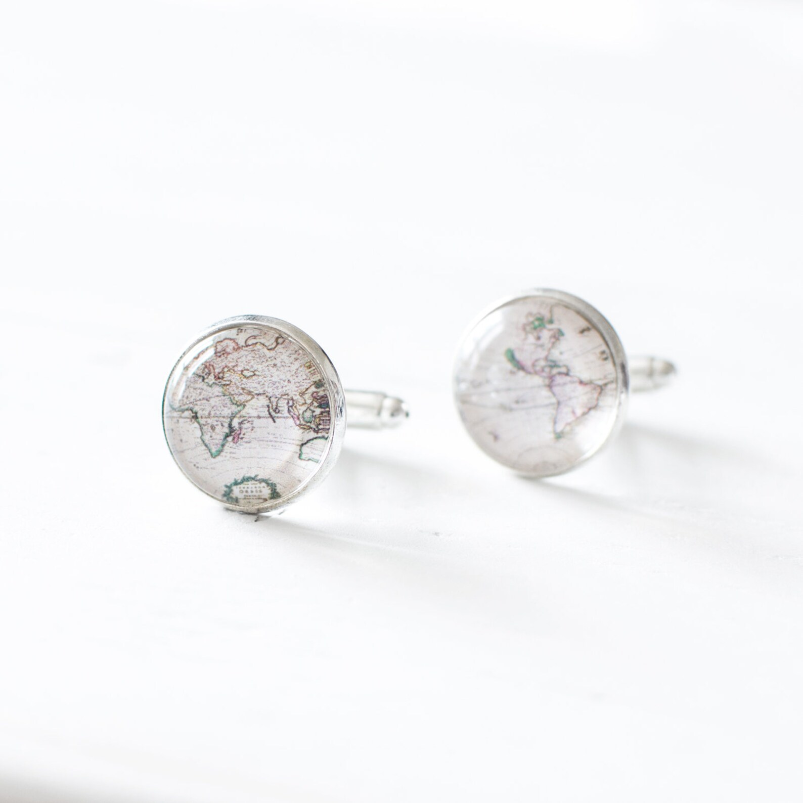 Vintage World Map Cufflinks Old Map of the World Cufflinks - Etsy