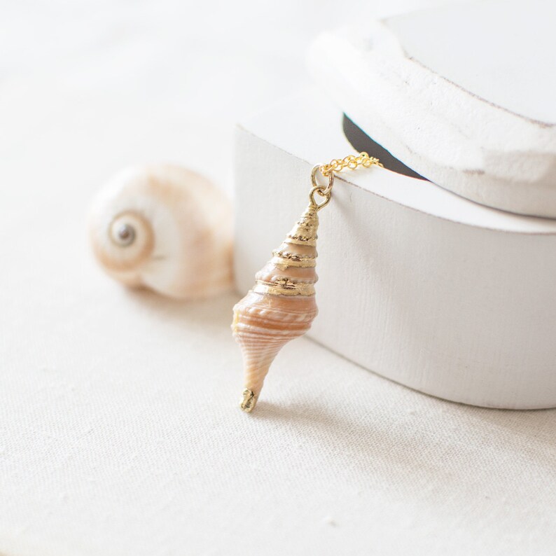 Gold Plated Seashell Necklace. Shell Pendant Necklace. - Etsy