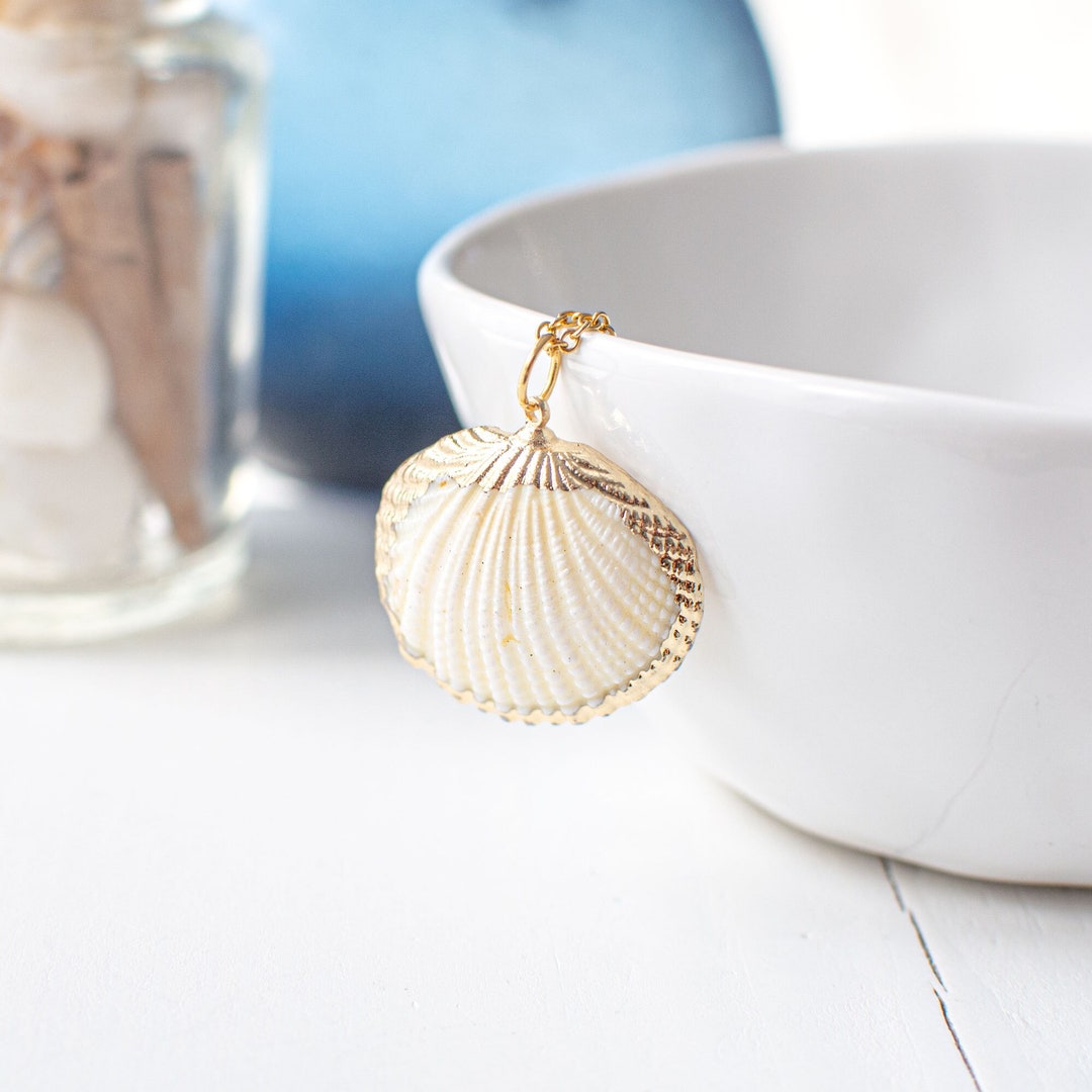Scallop Shell Necklace Sea Shell Necklace Seashell Pendant - Etsy