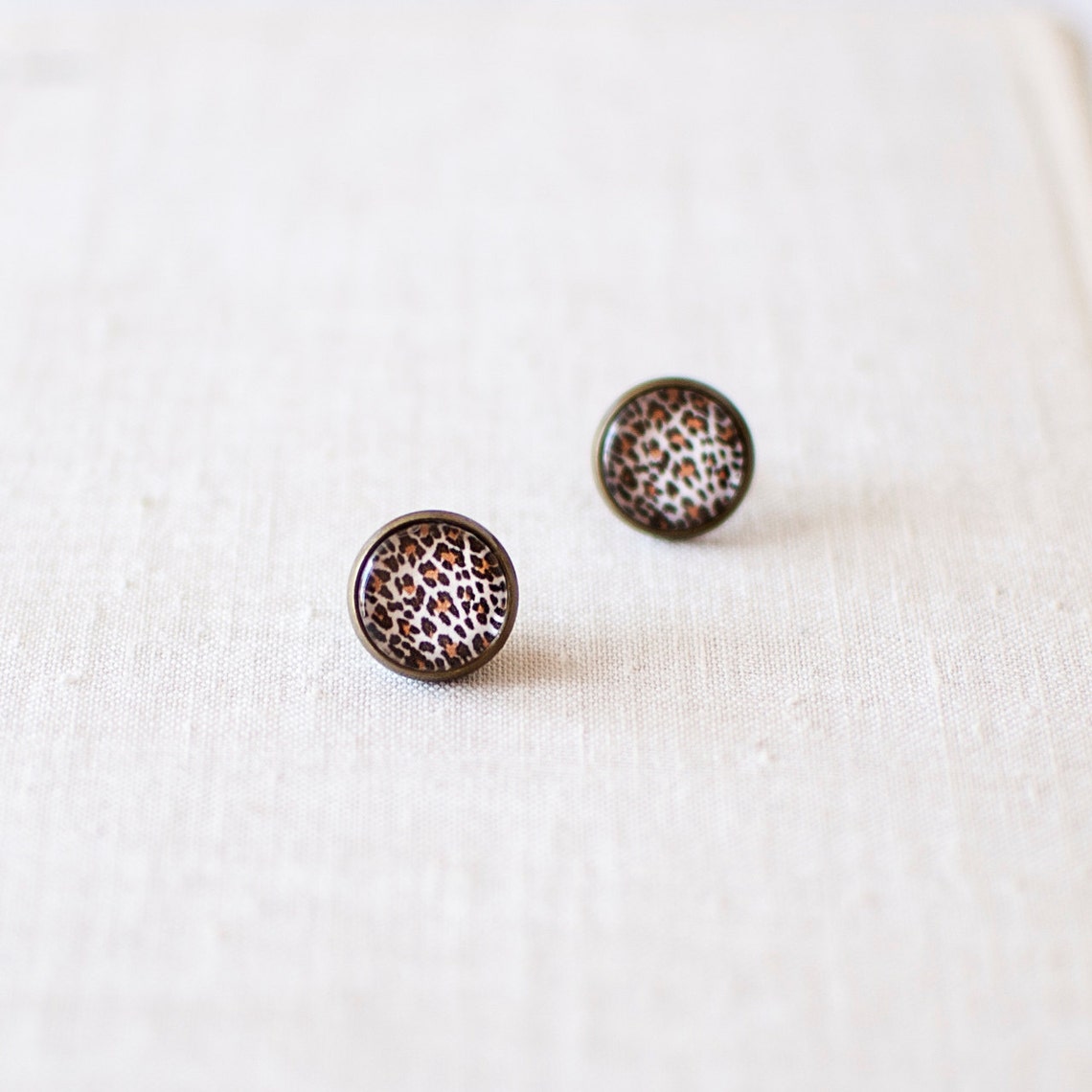 Leopard Print Earrings Animal Print Stud Earrings Leopard - Etsy