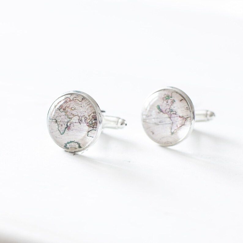Vintage World Map Cufflinks Old Map of the World Cufflinks - Etsy