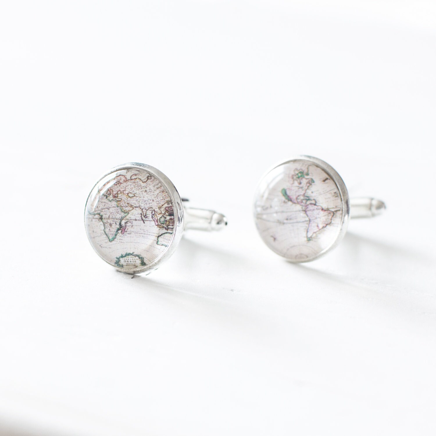 Vintage World Map Cufflinks Old Map of the World Cufflinks | Etsy