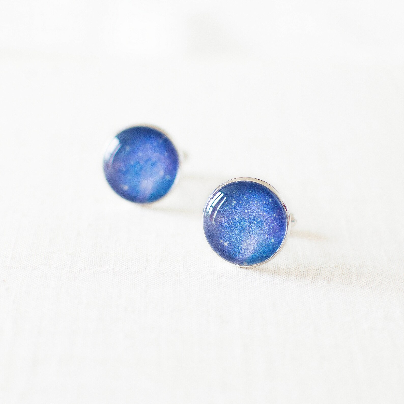 Speckled Blue Galaxy Cufflinks Space Cufflinks for a Galaxy - Etsy