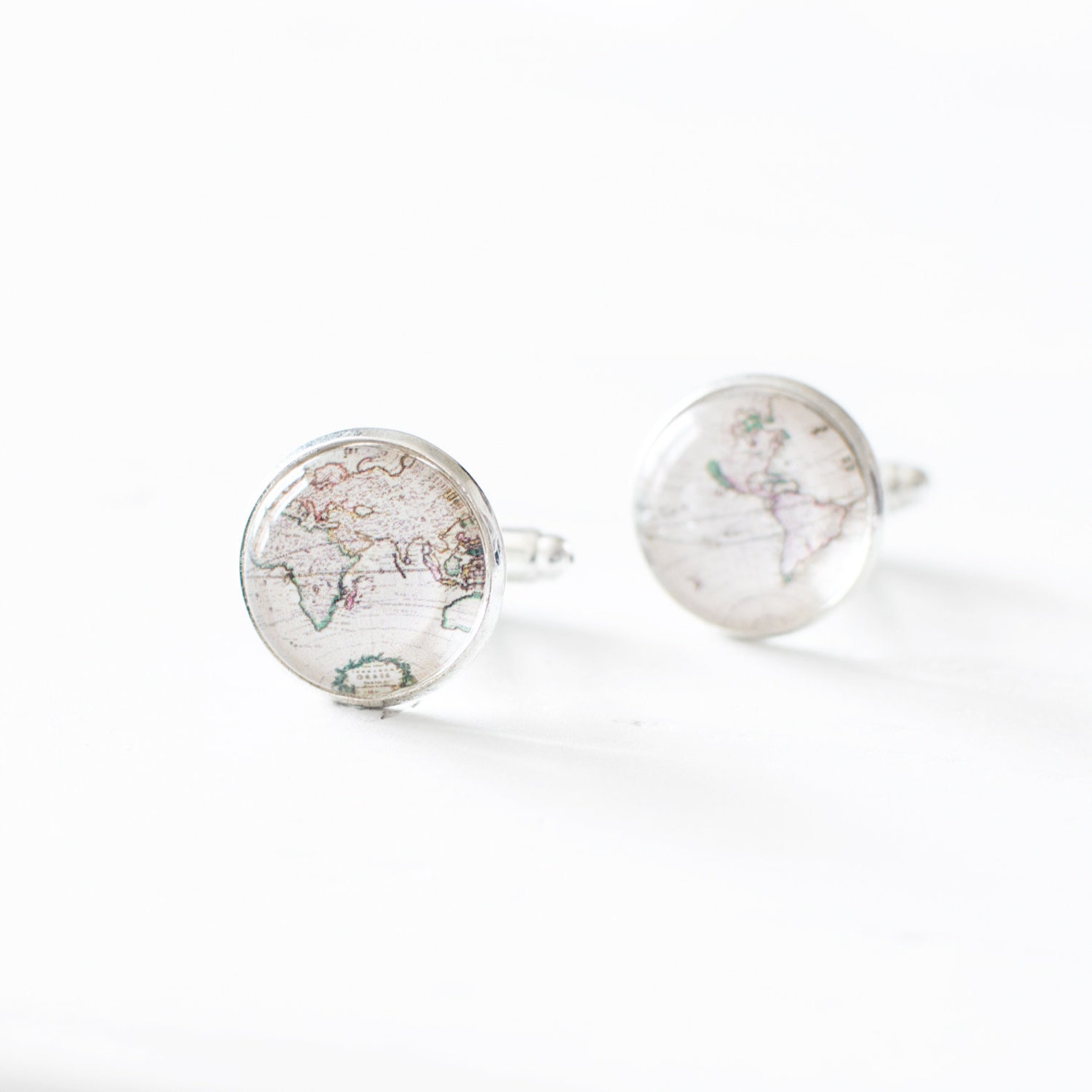Vintage World Map Cufflinks Old Map of the World Cufflinks - Etsy