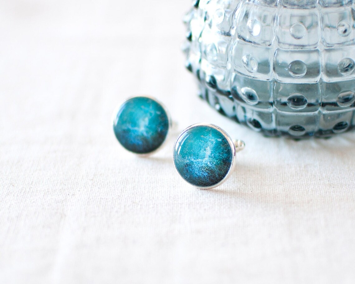 Dark Blue Galaxy Cufflinks, Blue Space Cufflinks, Astronomy Cufflinks ...