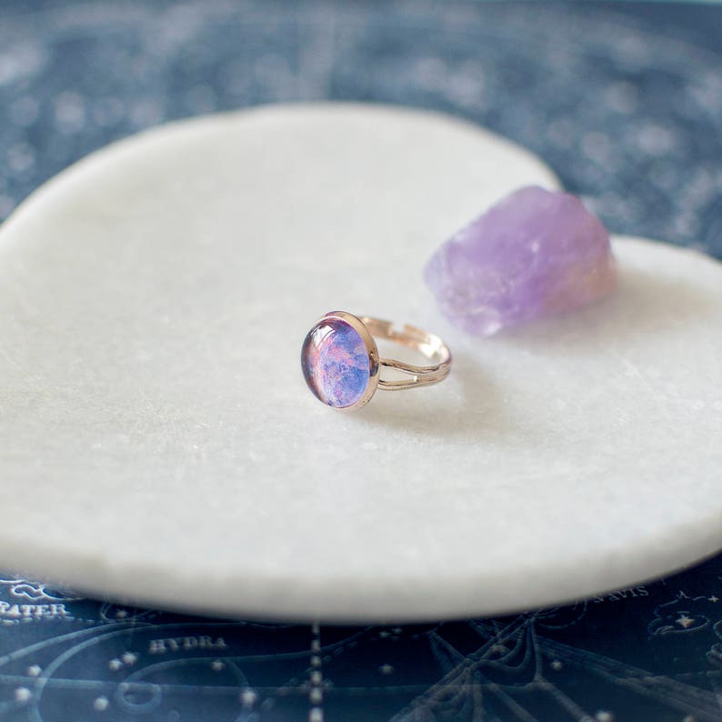 Pink and Blue Galaxy Ring Space Ring Galaxy Space Jewellery | Etsy