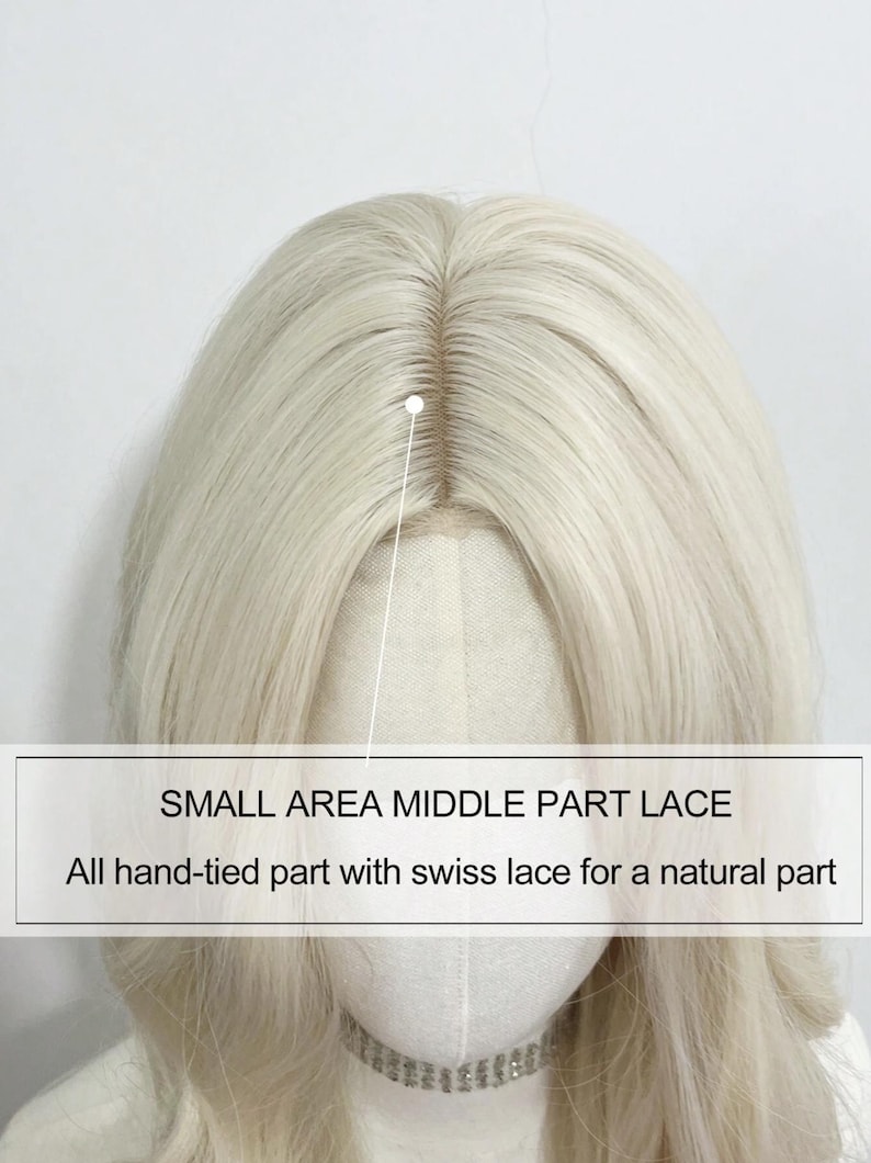 Long Blonde Wig, Loose Wavy Middle Part Wig, Natural Look Heat ...