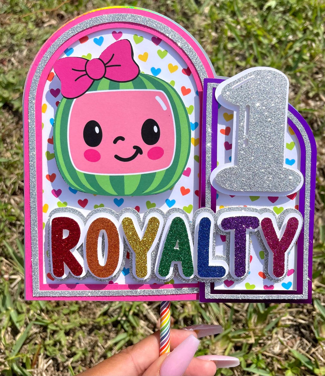 Watermelon Cake Topper/ Jj Cake Topper/ Girly Watermelon - Etsy