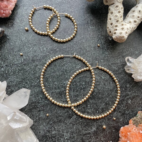 Bead Hoop Earrings - Etsy