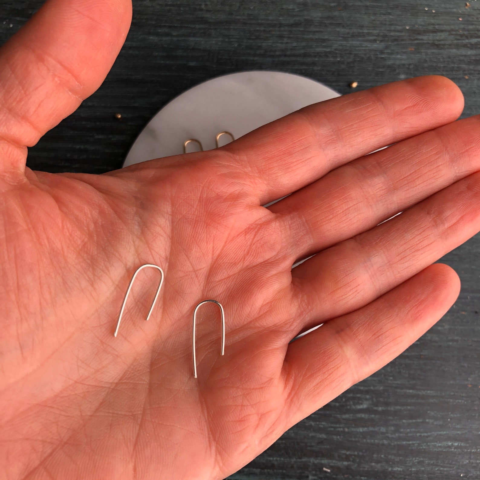 Minimalist Threader Earrings Size Small Available Gold - Etsy