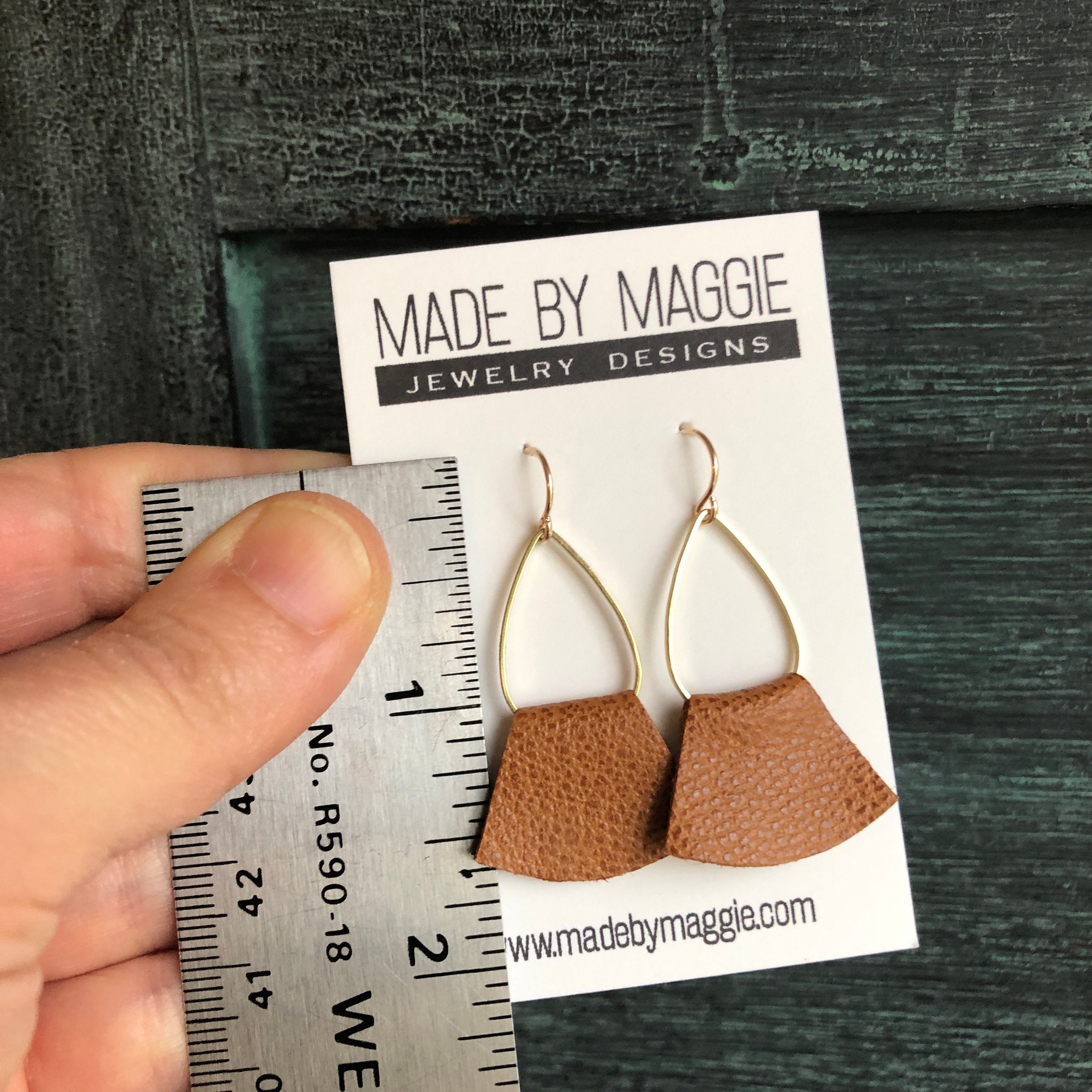 Small Leather Earrings teardrop and leather earrings | Etsy