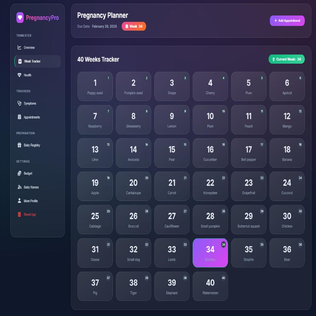 Digital Pregnancy Planner 2026 – Pregnancy Tracker, Health & Budget ...