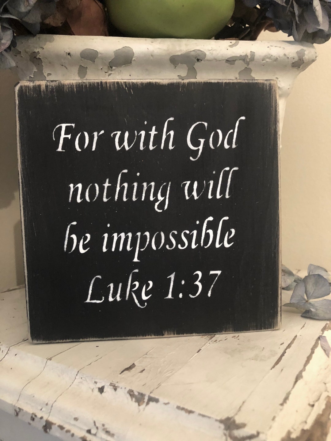 Tiered Tray Decor/black Mini Sign/home Decor/with GOD Nothing is ...
