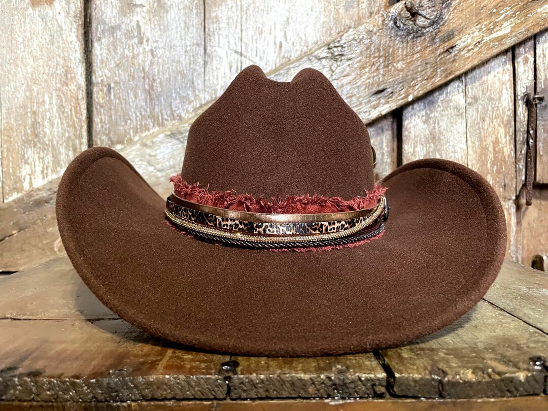 Cherokee Chocolate Felt Cowboy Hat - Etsy