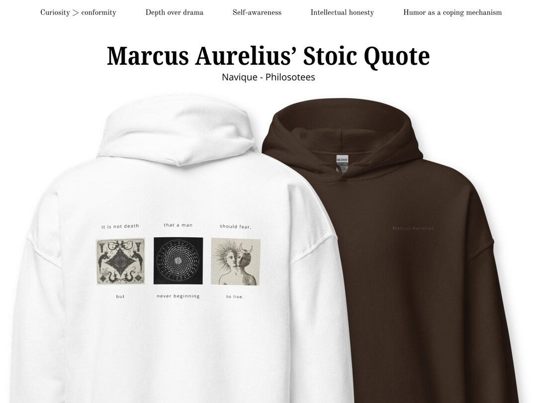 Marcus Aurelius’ Stoic Quote, Death and Live - Unisex Hoodie - Etsy