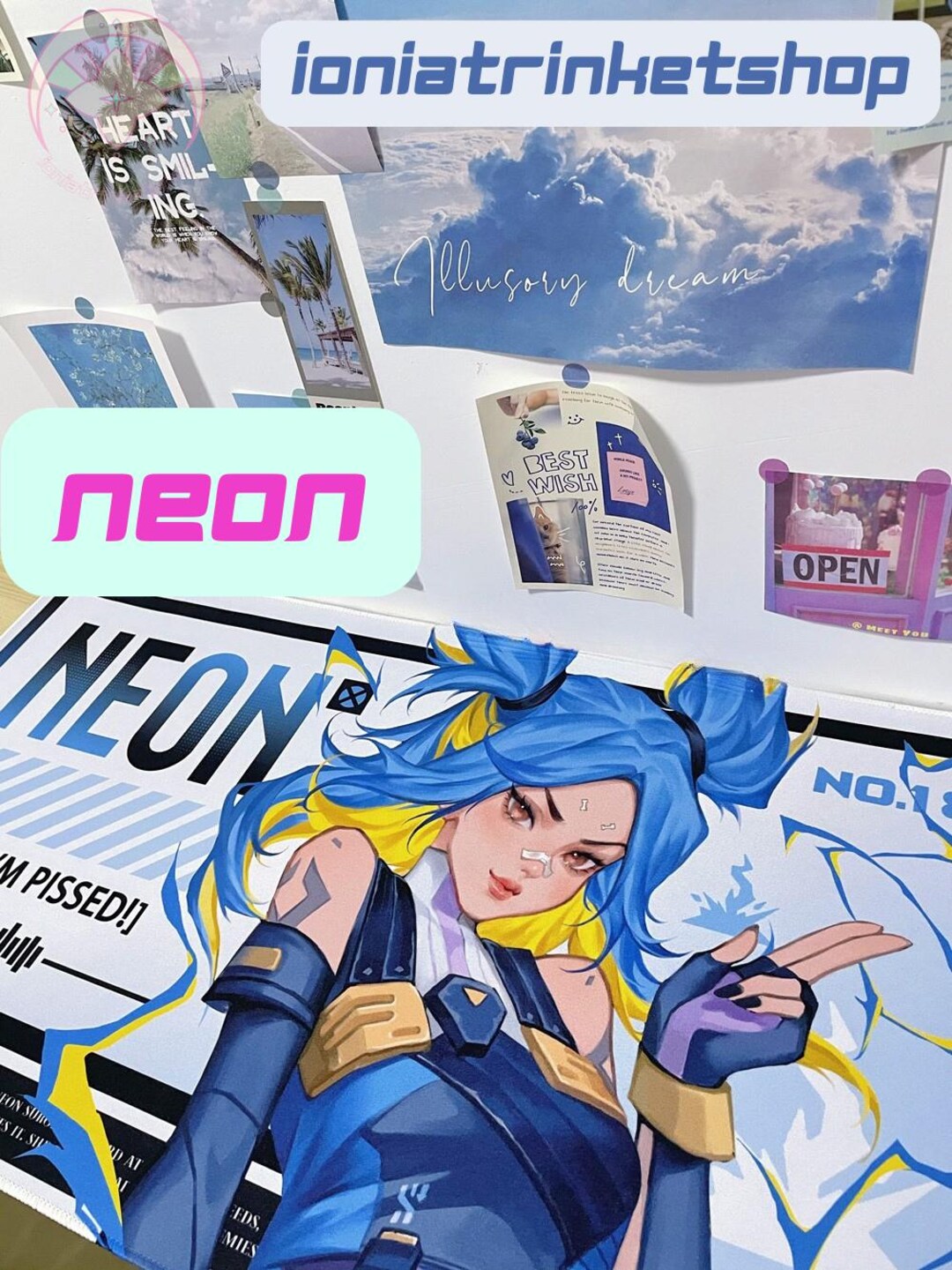 Valorant Agents Jett Killjoy Neon Mousepad - Etsy