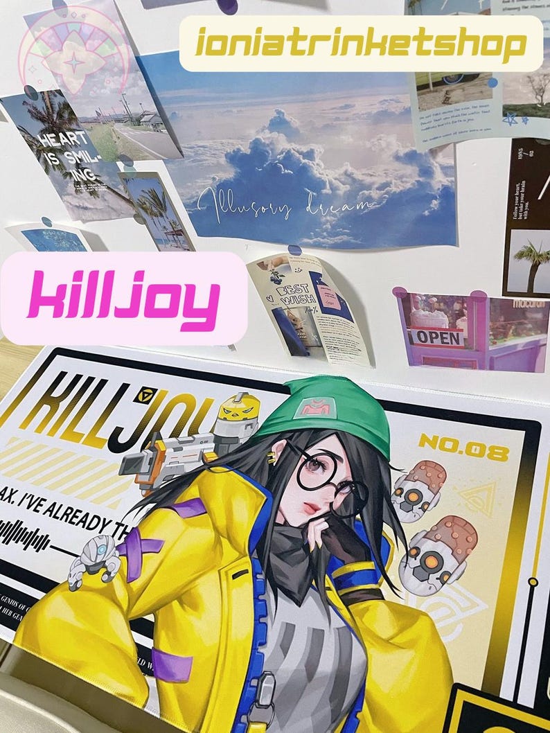 Valorant Agents Jett Killjoy Neon Sage Mousepad - Etsy