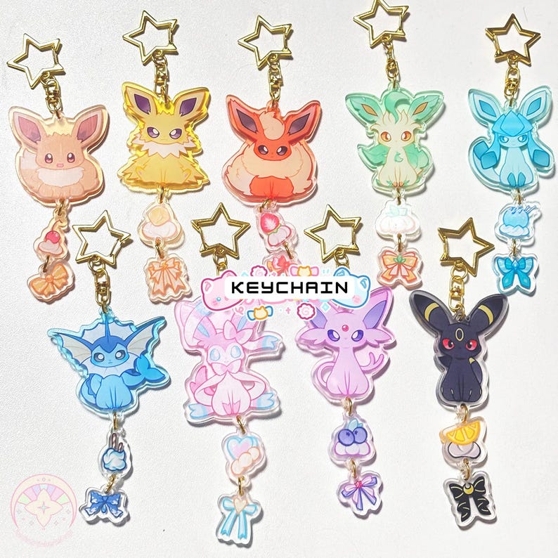 Pokemon Eeveelutions Keychain: Dessert Pudding Charms - Etsy