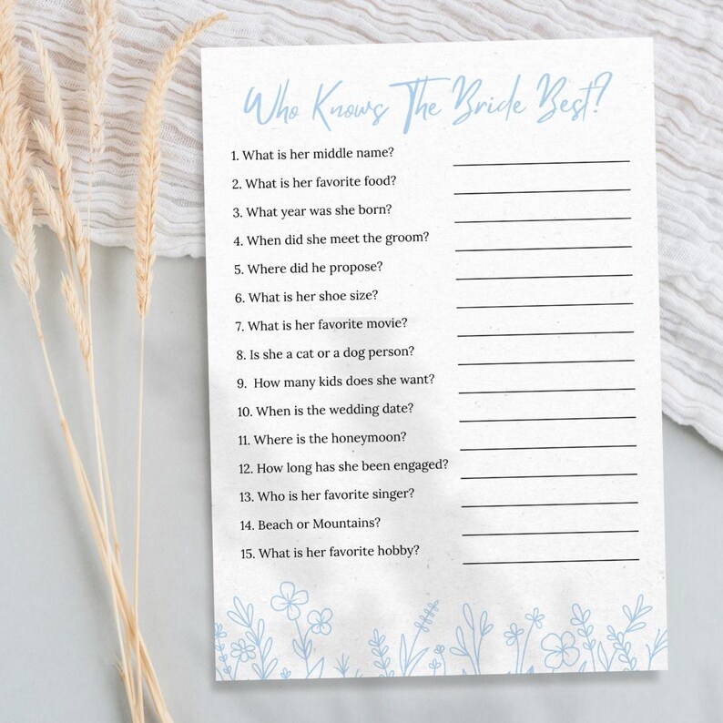 Who Knows the Bride Best Printable Game: Editable Canva Template ...