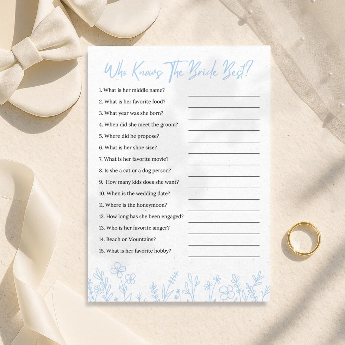 Who Knows the Bride Best Printable Game: Editable Canva Template ...