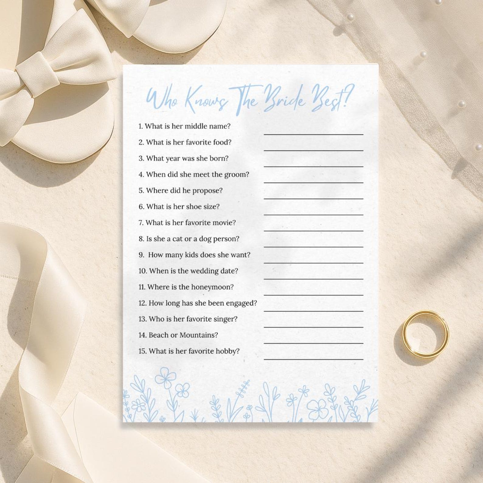 Who Knows the Bride Best Printable Game: Editable Canva Template ...