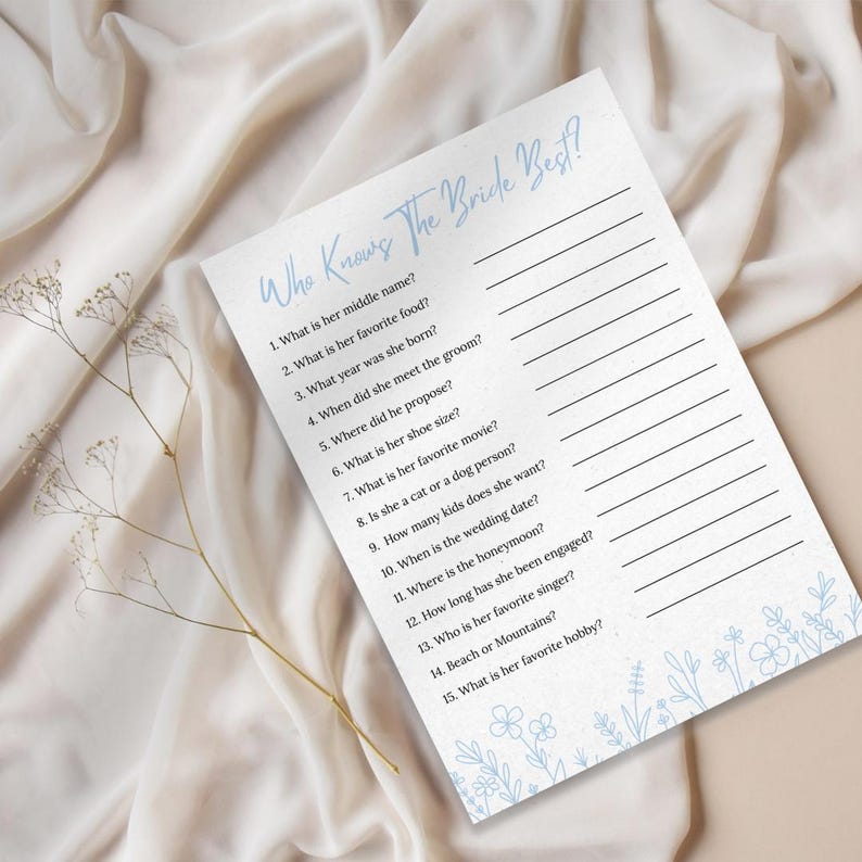 Who Knows the Bride Best Printable Game: Editable Canva Template ...