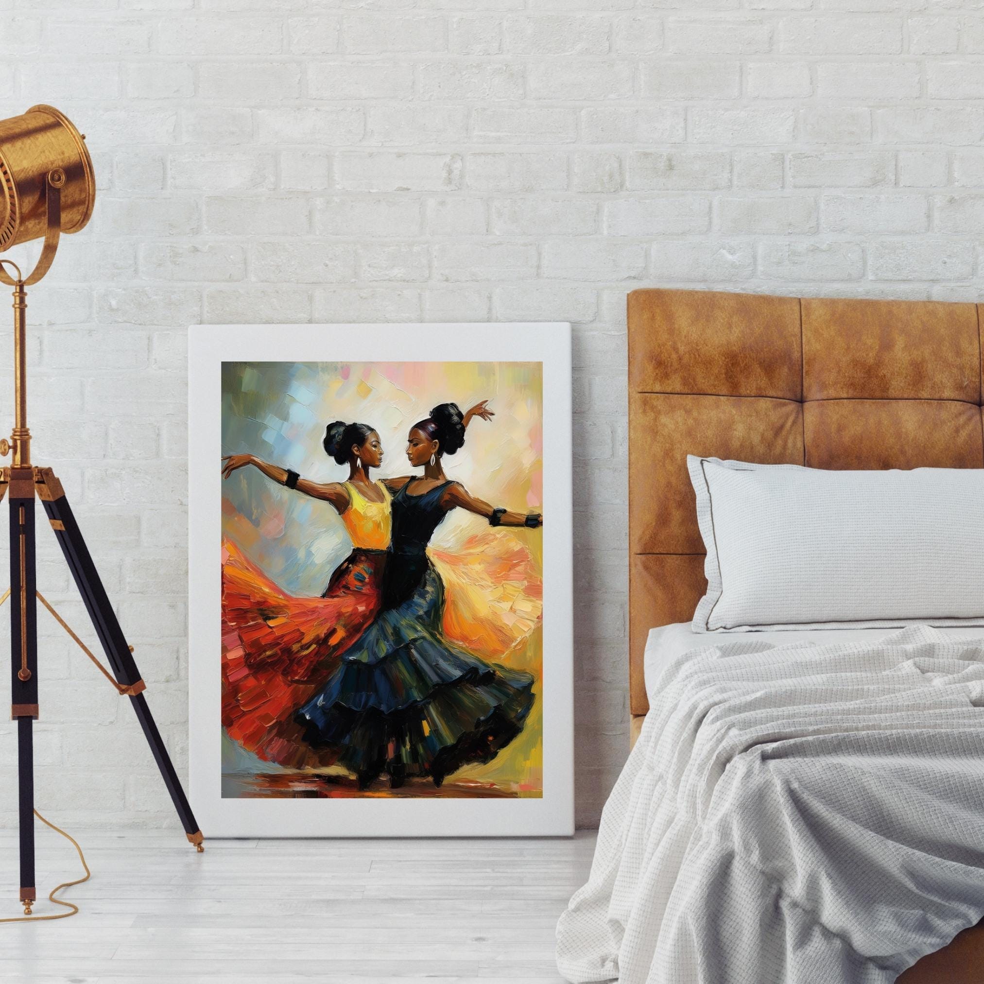 Colorful Flamenco Dancers Wall Art, Spanish Dance Digital Painting ...