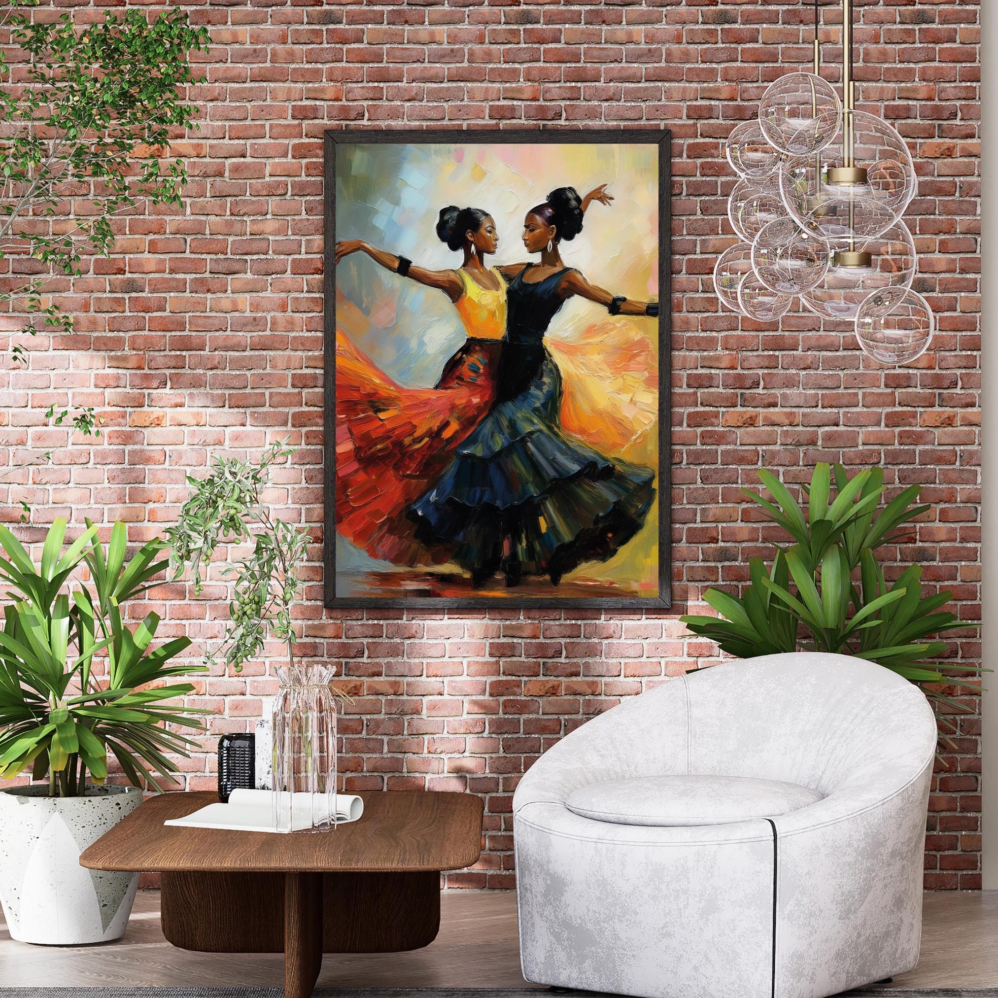 Colorful Flamenco Dancers Wall Art, Spanish Dance Digital Painting ...