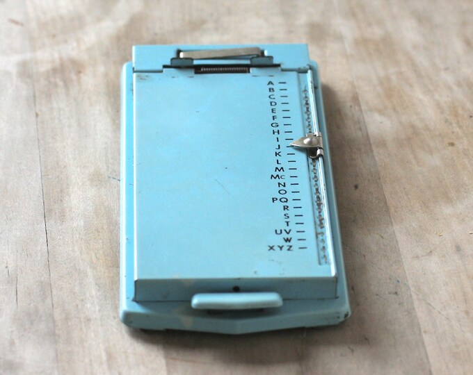 Vintage Aqua Blue Metal Telephone Directory Rolodex Flip Open - Etsy