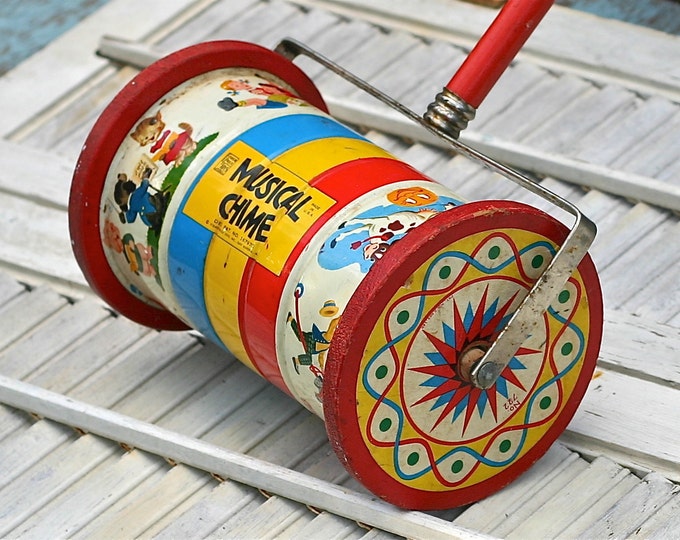 Vintage Fisher Price Musical Chime Push Toy - Etsy
