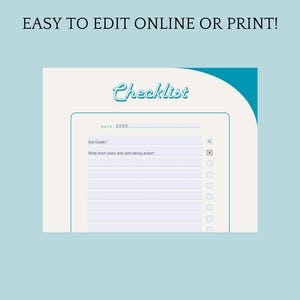 Blank Checklist | Printable and Digital | INSTANT DOWNLOAD PDF| To-do ...