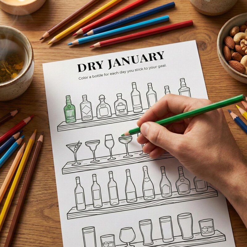 Dry January Calendar - Etsy