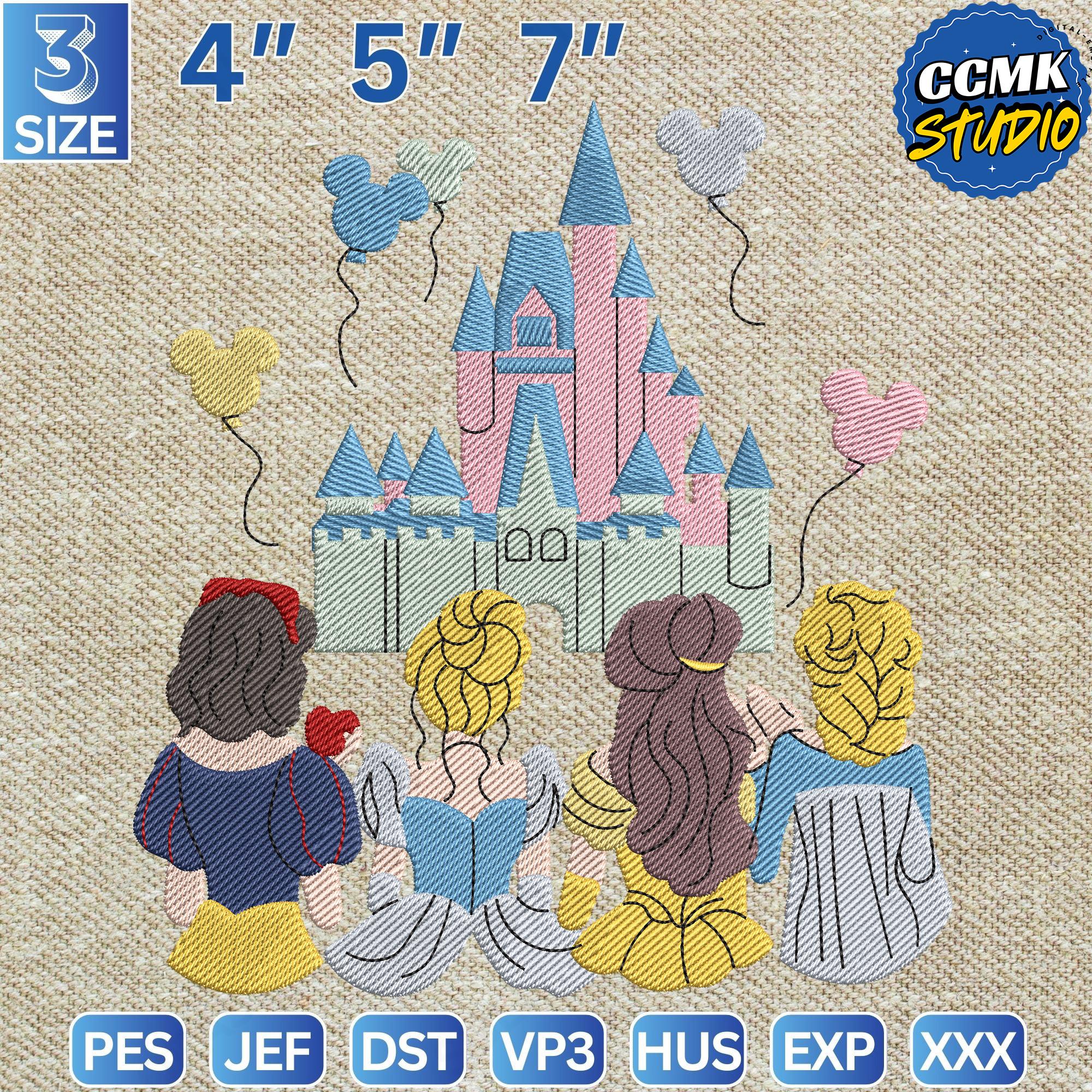 Magical Kingdom Embroidery Design, Magic Castle Princess Embroidery ...