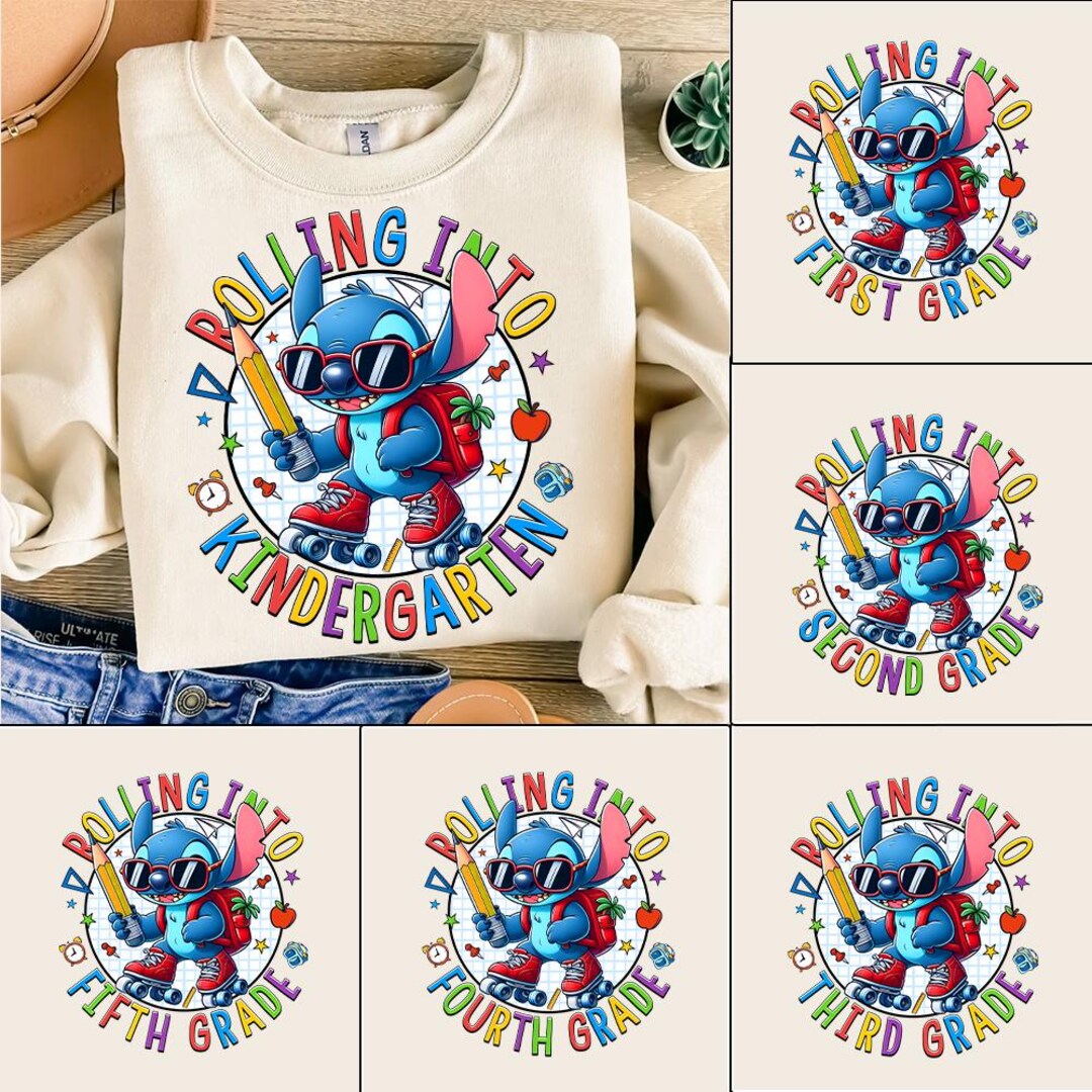 Rollin' Into School Grade Bundle Png, Cartoon Kid Shirt Png, First Day ...