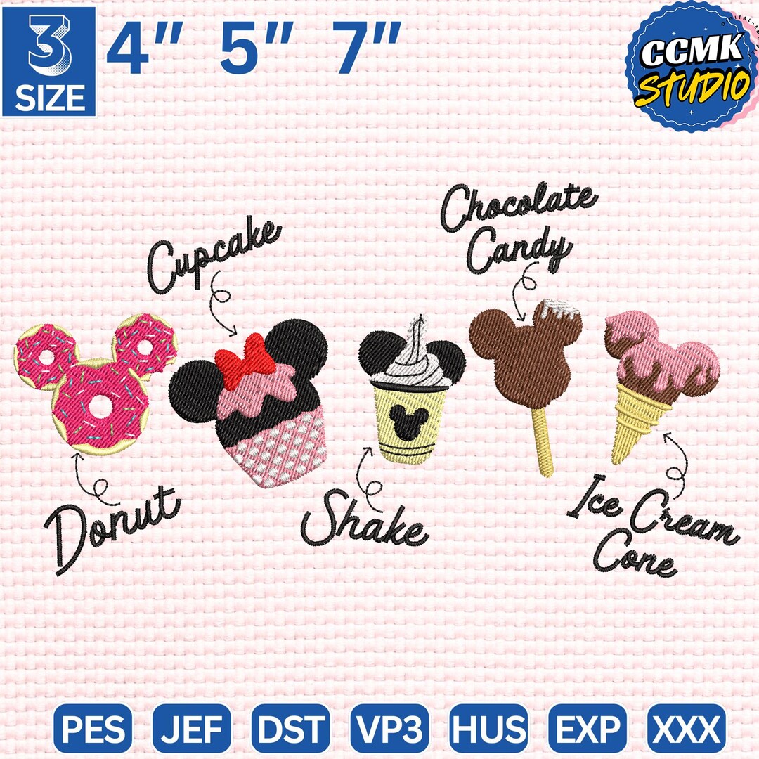 Magic Kingdom Embroidery Design, Magical Park Snacks Embroidery Design ...