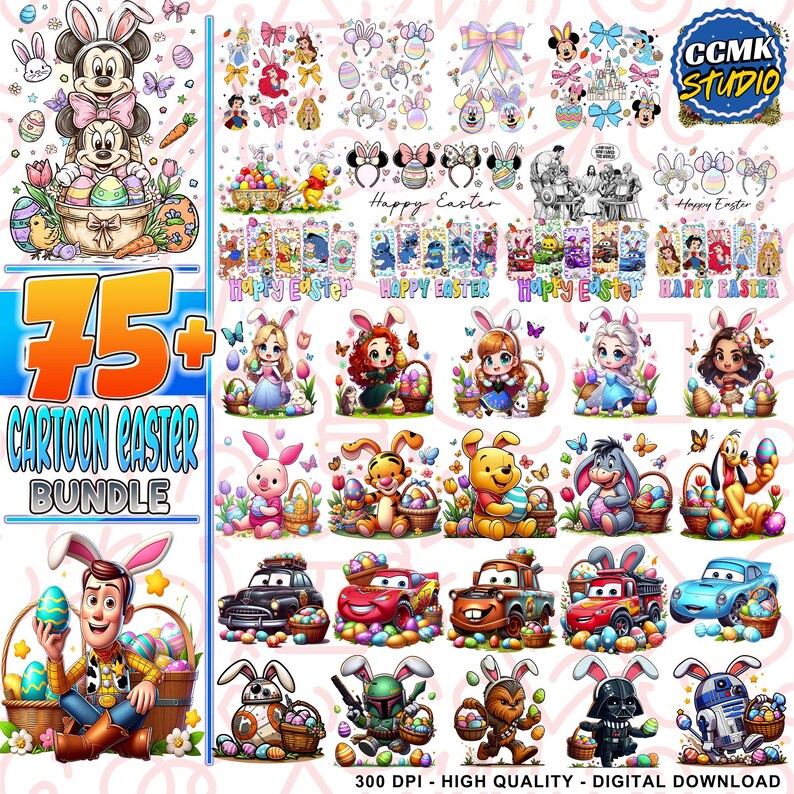 75+ Easter Png Bundle, Easter Cartoon Png, Cartoon Easter Bundle ...