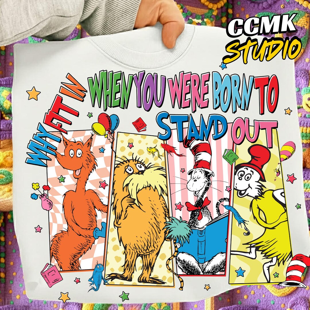 Born to Stand Out Quote PNG, Read Across America Day PNG, Reading ...