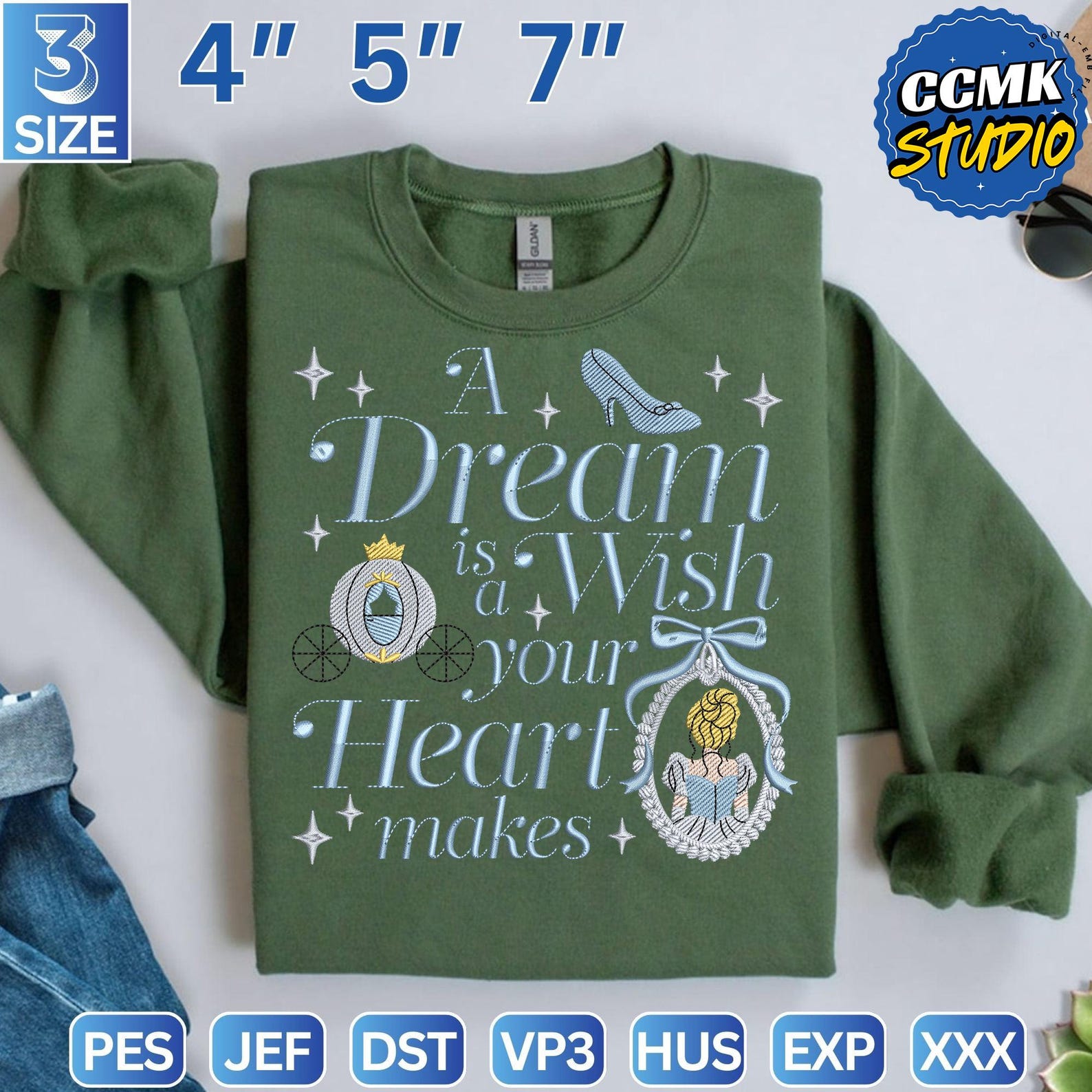 Magic Kingdom Embroidery Design, A Dream is A Wish Your Heart Makes ...