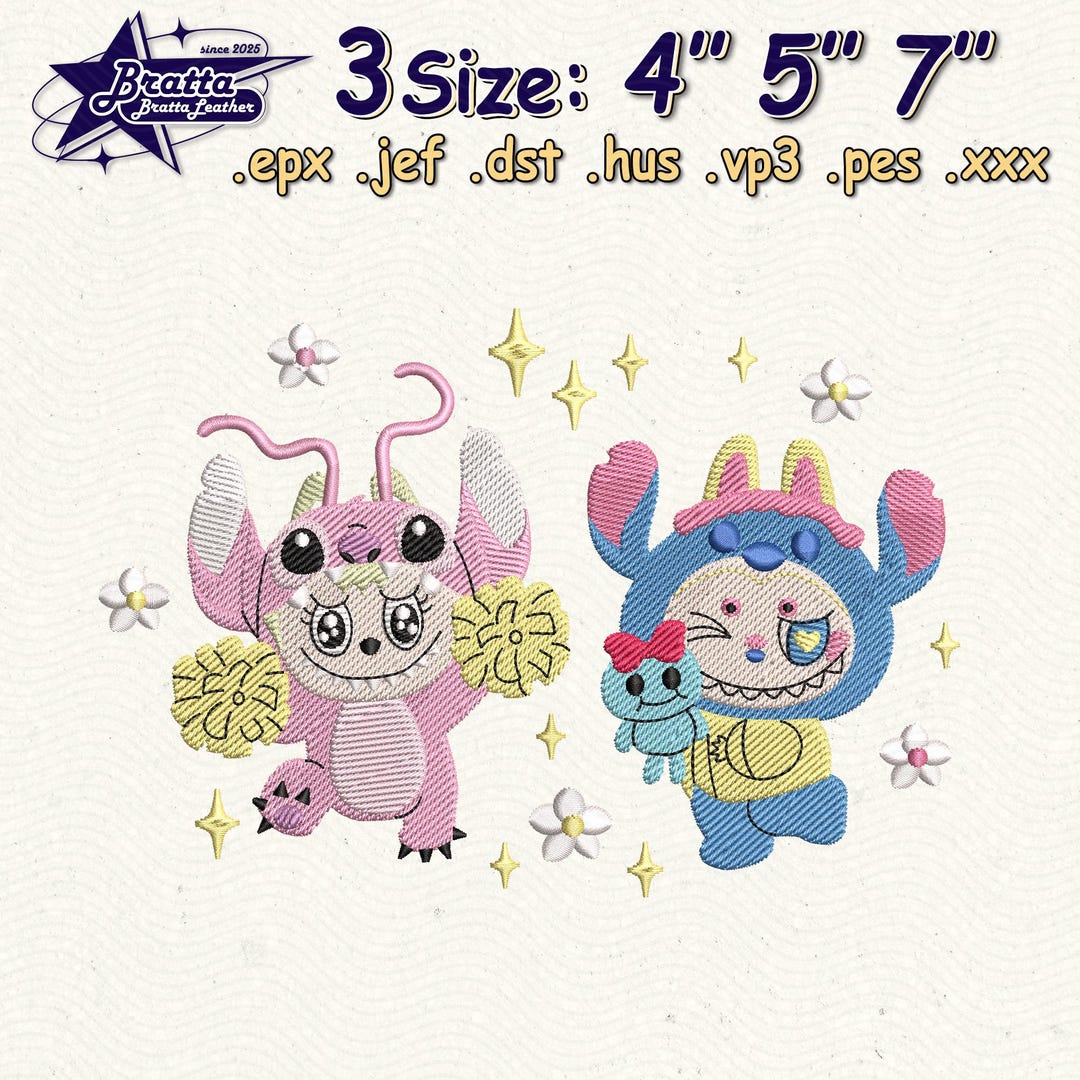 Fluffy Monster Embroidery Design, Cute Little Monster Embroidery Design ...