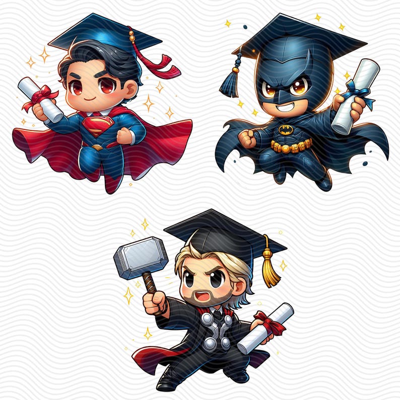 Superhero Cartoon Graduation 2025 Png Cartoon Graduate Png, DN School ...