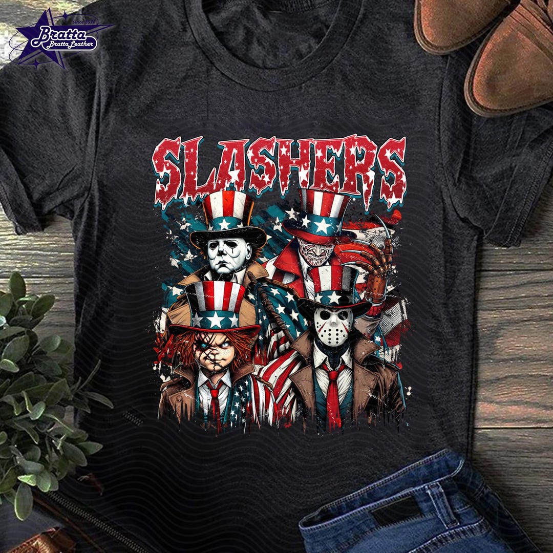 Scary Horror Characters 4th of July Png, Fourth of July Png, Retro ...