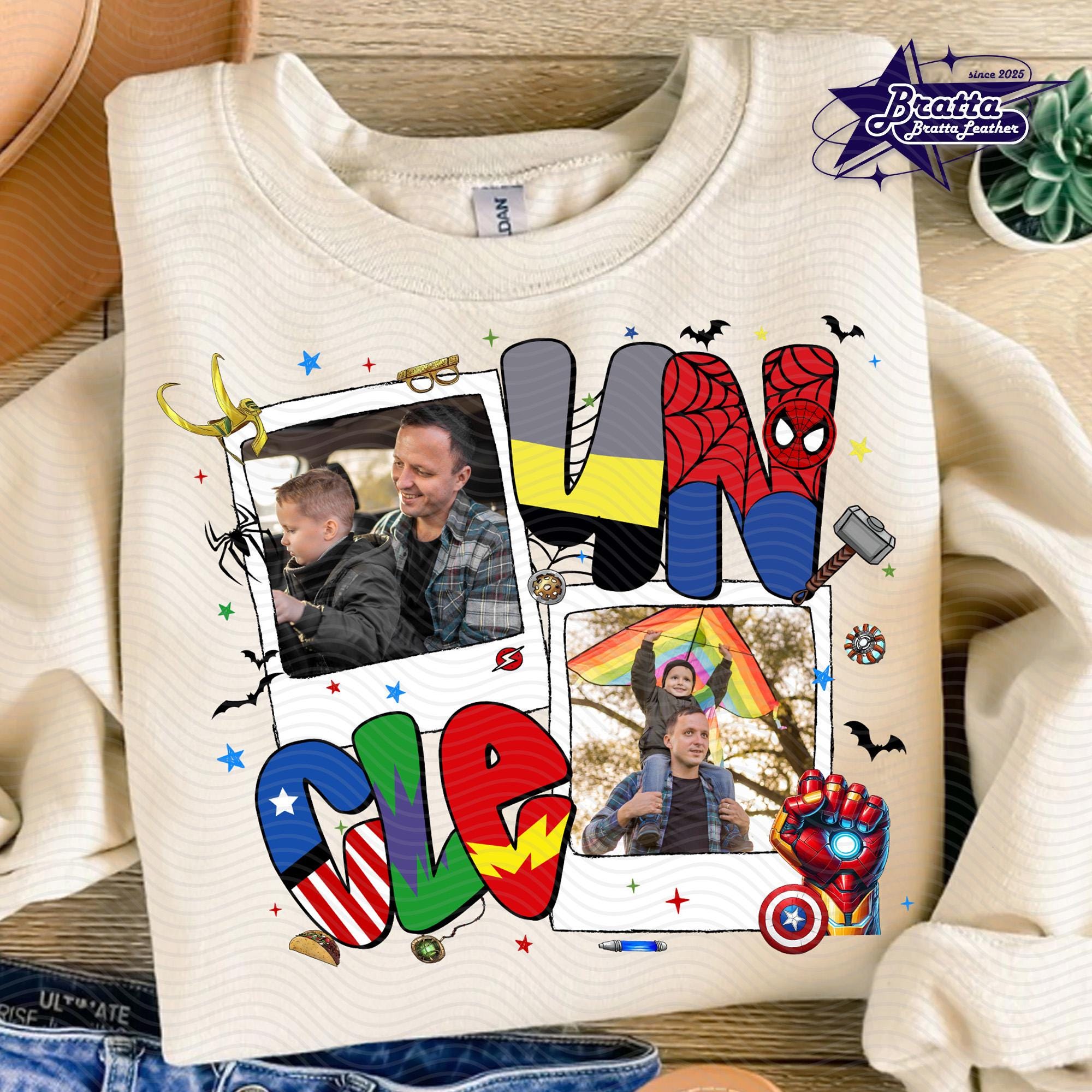 Canva Template Preppy Dada Photo With Kids PNG Bundle, Superhero Father ...