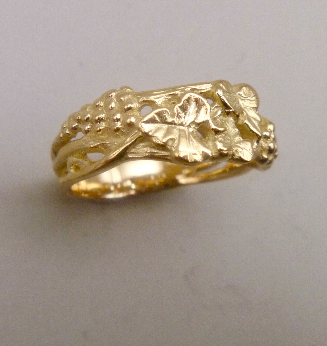 18k Gold Grapevine Ring - Etsy