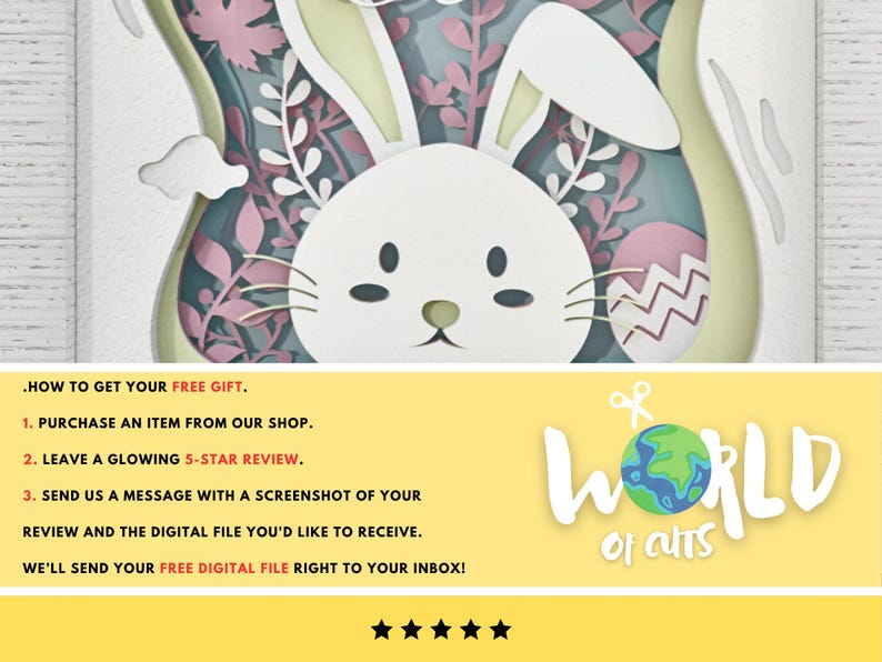 Easter Bunny Shadow Box SVG: Layered Papercut Template (digital ...