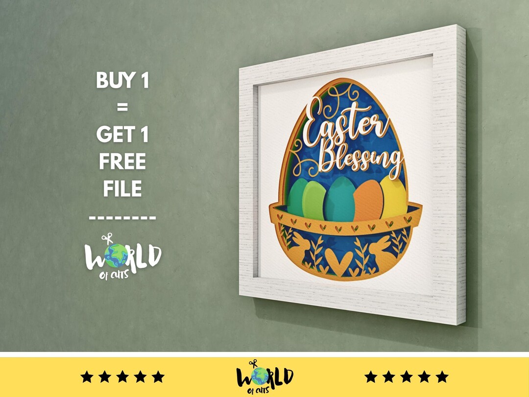 3D Easter Eggs Shadow Box Svg Easter Paper Cut Light Box Cricut Files ...