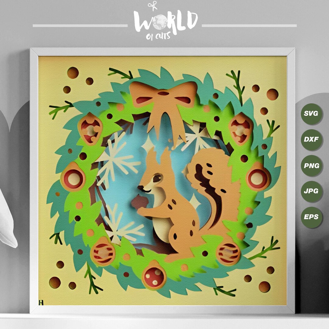 3D Squirrel Shadow Box Template: Papercut SVG (digital Download) - Etsy