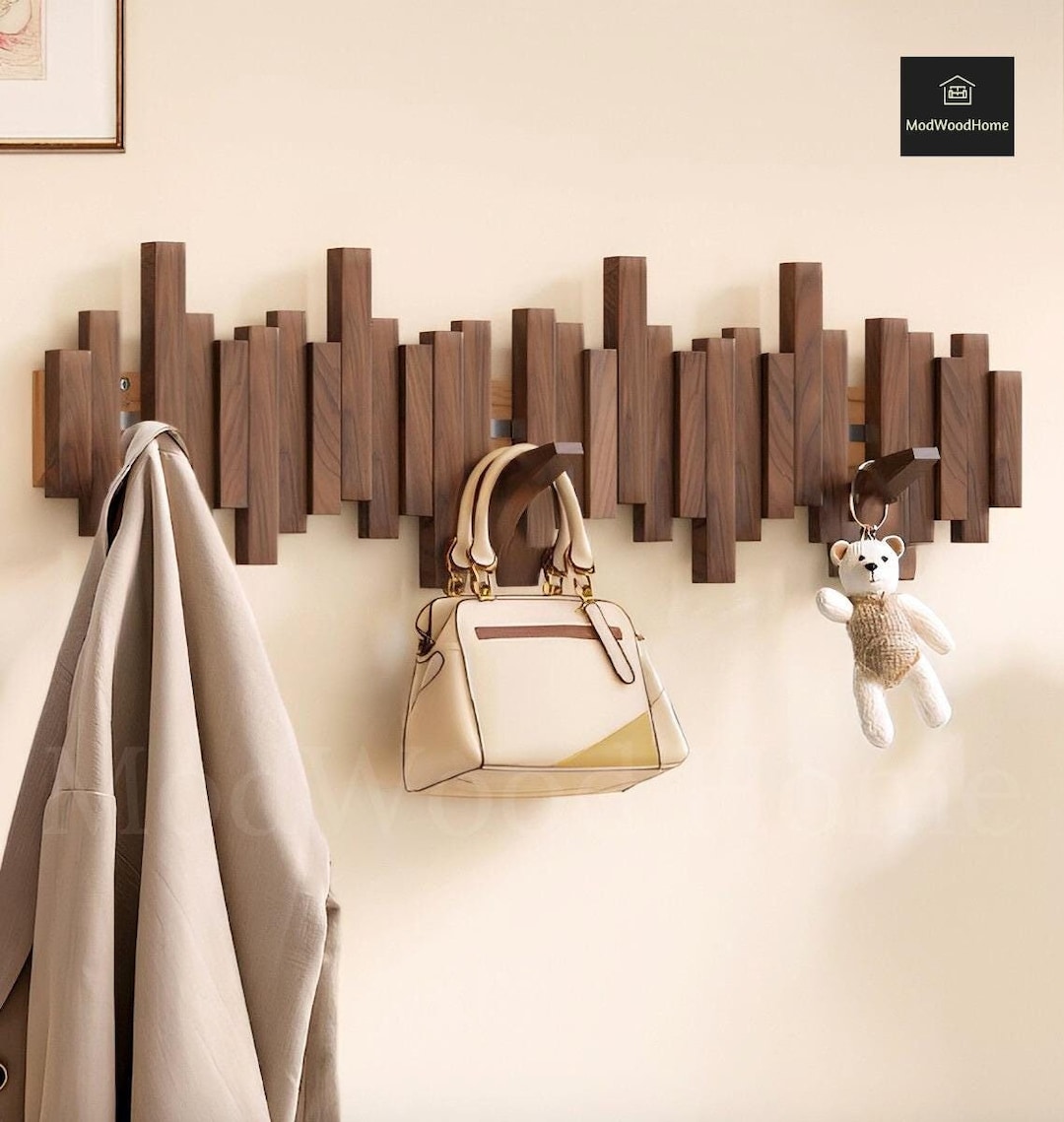 Solid Wood Piano Key Coat Hanger, Wall Mounted Piano Coat Hanger, Entry ...