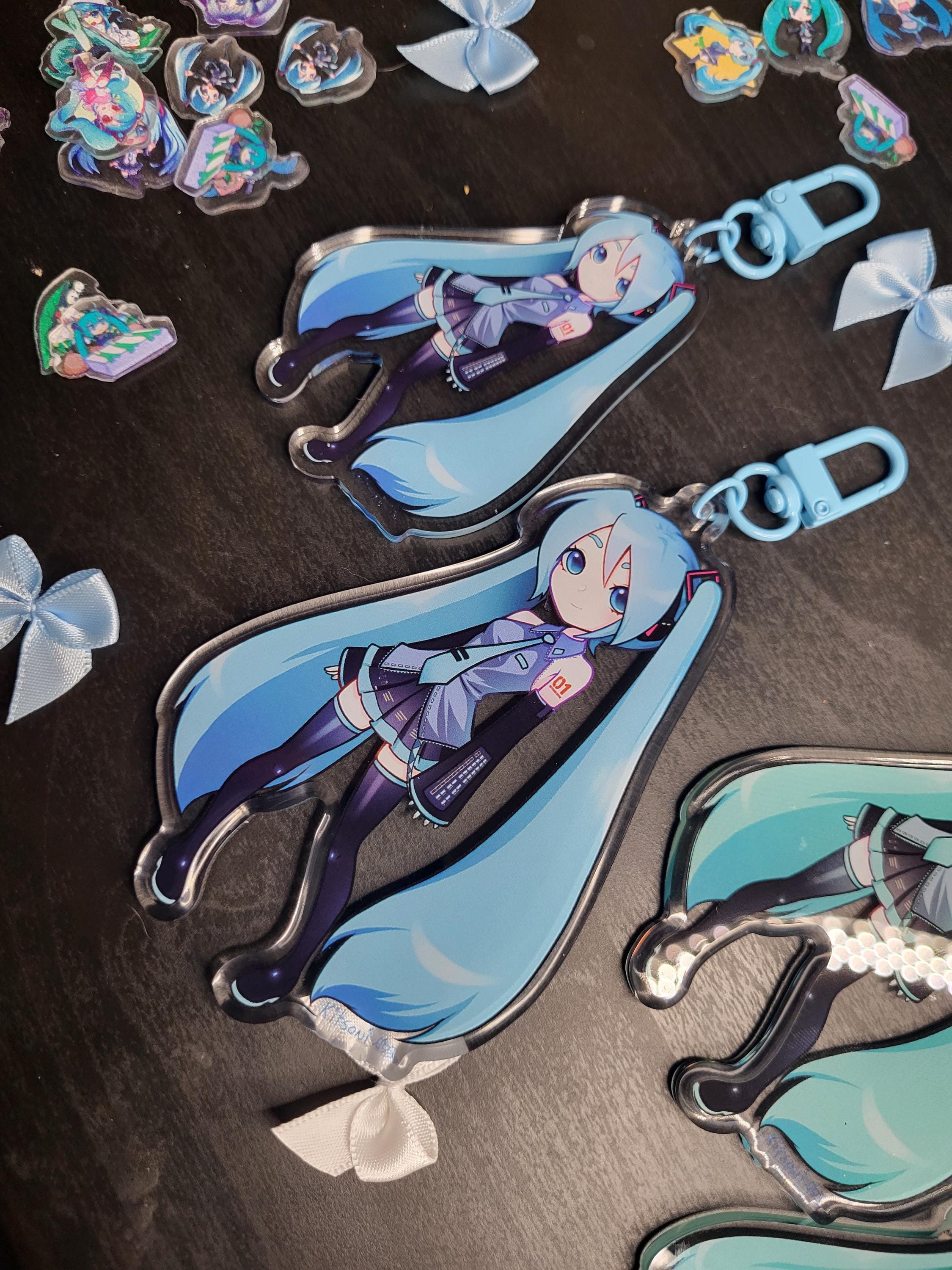 Hatsune Miku Acrylic Keychain | Original Fanart | Blue or Teal (3
